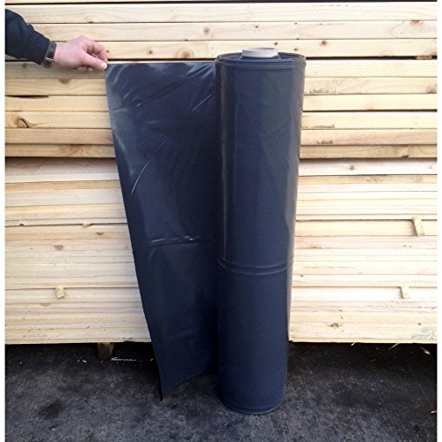 Heavy Duty Black Polythene Plastic sheeting 4M wide DPM rolls 300MU ...