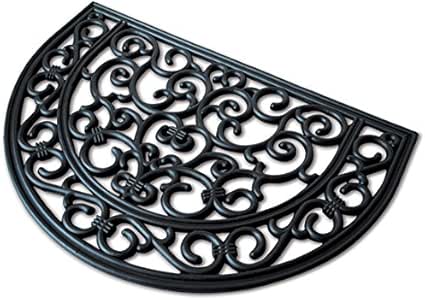 Fußmatte Türmatte Gummi halbrund Gusseisen Look Fussabtreter 40 x 60 cm ...