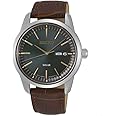 Seiko Men's Analog Solar Watch with Leather Strap SNE529P1 : Amazon.co ...