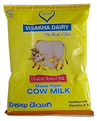 Visakha Dairy Double Toned Cow Milk, 200ml Pouch : Amazon.in: Grocery ...