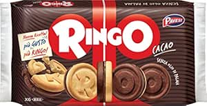 Pavesi Ringo Biscotti Farciti con Crema al gusto Cacao per Colazione o ...