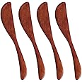 HugeDE 4 Pcs Wooden Butter Spreaders Wood Butter Knives Cheese Jam ...