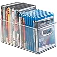 mDesign DVD Storage Container - DVD Holder with Grip - Plastic - DVD ...