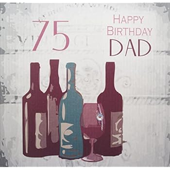Happy Birthday Card - Dad 75th Birthday - Handmade Card: Amazon.co.uk ...