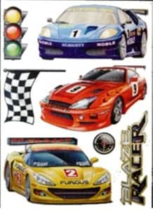 Sticker adhésif mural vinyle 50 X 70cm - Voitures de course - 910744454 ...