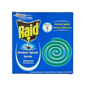 Raid Mosquito Repellent Coils with Metal Holder - 6 Packs of 10 [60 ...