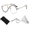 GWAWG Elphaba Cosplay Glasses Round Clear Lens Circle Frame for Witch ...