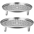 2 Pack Steam Rack Stainless Steel Steam Holder Round Steaming Tray ...
