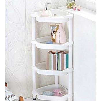 White Plastic Corner Shower Caddy / Shelf. Brand New: Amazon.co.uk ...