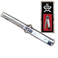 Stainless Steel Switchblade Foldable Comb (Black) - Push Button - Mr ...