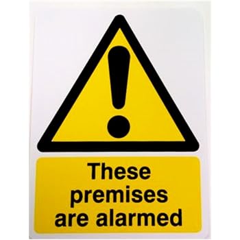 Alarm warning sign - 150 x 200 mm (8 x 4 inches) Burglar alarm sign ...