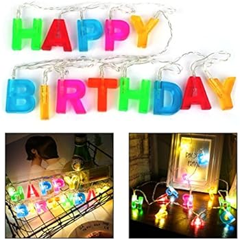 Happy Birthday LED Battery Operated String Light: Amazon.co.uk: Lighting