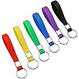 Multi pack of Six Heavy Duty Identification Silicon Key Ring loops Fob ...