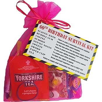 60TH BIRTHDAY SURVIVAL KIT PINK: Amazon.co.uk: Kitchen & Home