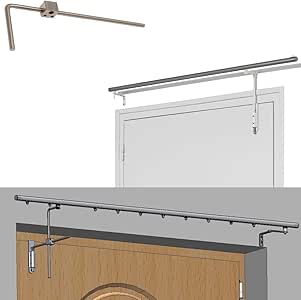 Swing Arm Door Curtain Rail 100cm in Length chrome: Amazon.co.uk ...