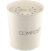 Navaris Poubelle à Compost 5L - Bac à Compost de Cuisine en Acier ...