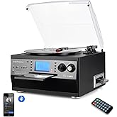 DIGITNOW! Vinyl Record Player, Bluetooth Turntable with Stereo Speakers ...