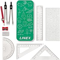 Linex Blue Geometry Set, Maths GCSE, Secondary School Set, 10 Pieces ...