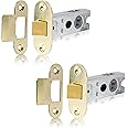 XFORT Polished Brass Radius Tubular Latch, Two 65mm Polished Brass ...