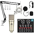 CEZO BM 800 Condenser Microphone Kit Set with V8 Sound Card, Boom Arm Stand, Pop Shield ...