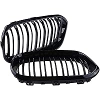 Pair Gloss Black Front Kidney Grille Grill for 1 Series F20 F21 2015 ...