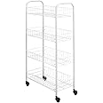 Metaltex Pisa 4-Tier Trolley with Wheels - Multipurpose Storage Cart ...