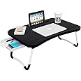 Callas Multipurpose Foldable Laptop Table with Cup Holder, Study Table ...