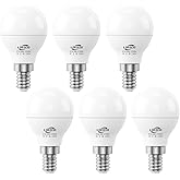 LOEODO E14 LED Bulbs 40W Equivalent, 6W Screw Light Bulb, 470 Lumens, 6000K Cool White, Golf ...
