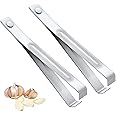 2pcs Fish Bone Tweezers, Stainless Steel Garlic Tongs Peeling Clips ...