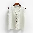 VBHJK Women's Knitted Vest, Women's V-Neck Gilets Knitted Vest Pure ...