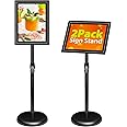 VAIIGO 2Pack Adjustable Sign Stand A4 Aluminum Poster Menu Stand Floor ...