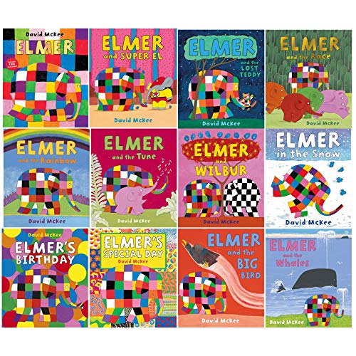 Elmer 12 Book Collection Set - Children Picture Flats Illustrated ...