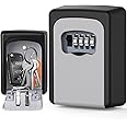 SINZUX 4-Digit Combination LockBox, Wall Mounted-Key Lock Box Police Approved Key Safe Box ...