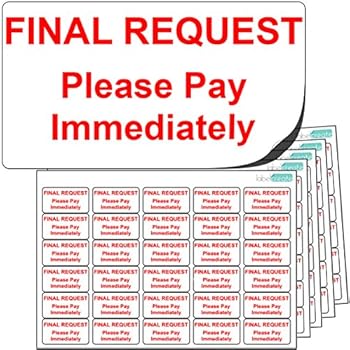 480x OVERDUE Please Pay Stickers (38 x 21mm) Clean, Clear & Consistent ...