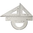 LATERN 4 Pieces Math Geometry Tool Aluminum Alloy Triangle Ruler Square ...