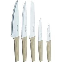 Viners Organic Natural 5 Piece Stainless Steel and Wheat Fibre Knife ...
