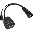 YACSEJAO C14 Plug to C7+UK Mains Female Socket IEC C14 Plug to C7 ...