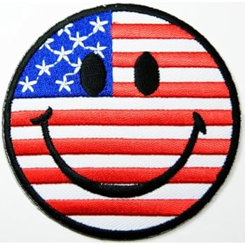 Smiley Happy Face Patches (Union Jack Flag) Patches Embroidered Iron on ...