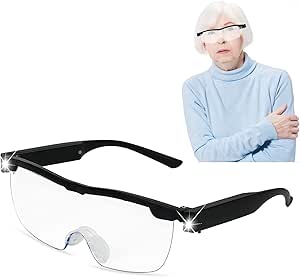 Magnifying Glasses with 2 Lights, 250% Magnifying Eyeglasses ...