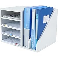 EasyPAG Wood Desktop 4 Tier in Tray A4 File Holder Magazine Organiser ...