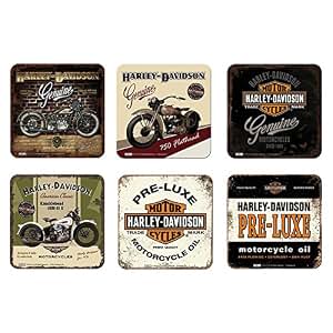 Harley Davidson Coaster Set of 6 Set Nr. 1: Amazon.co.uk: Kitchen & Home