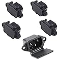 JZK 5-Pack C14 Plug Adapter Panel Mount, AC 250V 10A 3-Pole IEC Input ...