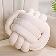 Yhoelata Coussin Noeud Blanc Lait, Coussin Rond Decoration Chambre ...