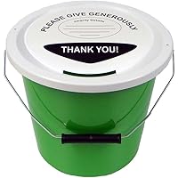 3 Charity Money Collection Buckets with Lids, Labels and Ties (5 Litres ...