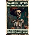 Vintage Metal Tin Sign Warning Hippies Have Been Spotted in The Area Sign Funny Tin Signs ...