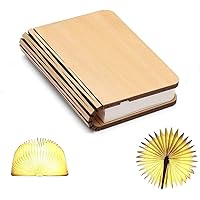 HUYOZOY Wooden Book Lamp,Mini Folding Led Book Light Magnetic USB ...