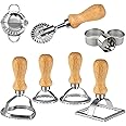 ZSMJAER 5 Piece Ravioli Machine with Wooden Handle, Pastry Cutter ...