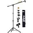 GLEAM Microphone Stand - Tripod Boom Mic Stand with Carrying Bag ...