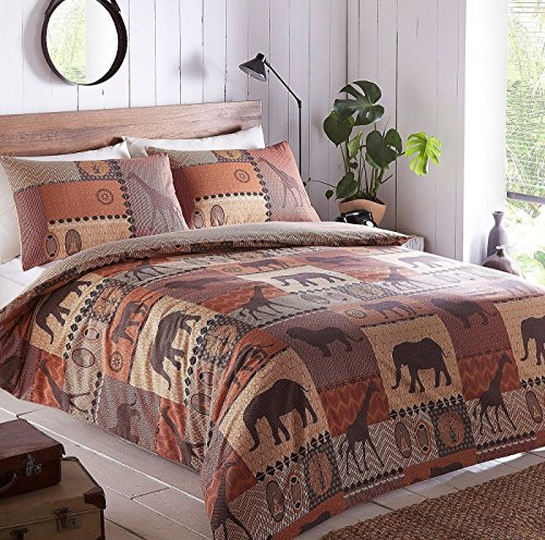 KRUGER Safari Themed Duvet Cover and 2 Pillowcase Bedding Bed Set ...