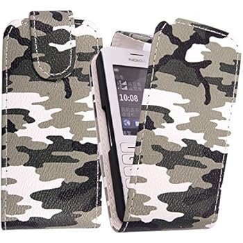 FOR NOKIA ASHA 301 NOKIA 301 BLACK COLOUR LEATHER FLIP CASE COVER POUCH ...